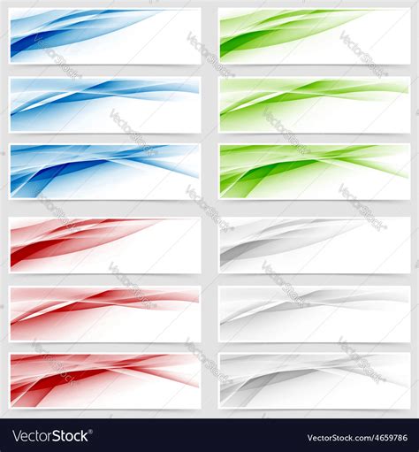 Bright Colorful Wave Header Collection Royalty Free Vector