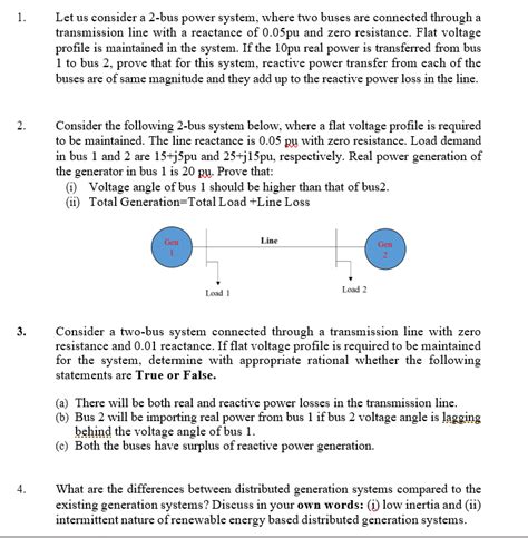 1 Let Us Consider A 2 Bus Power System Where Two Chegg Com