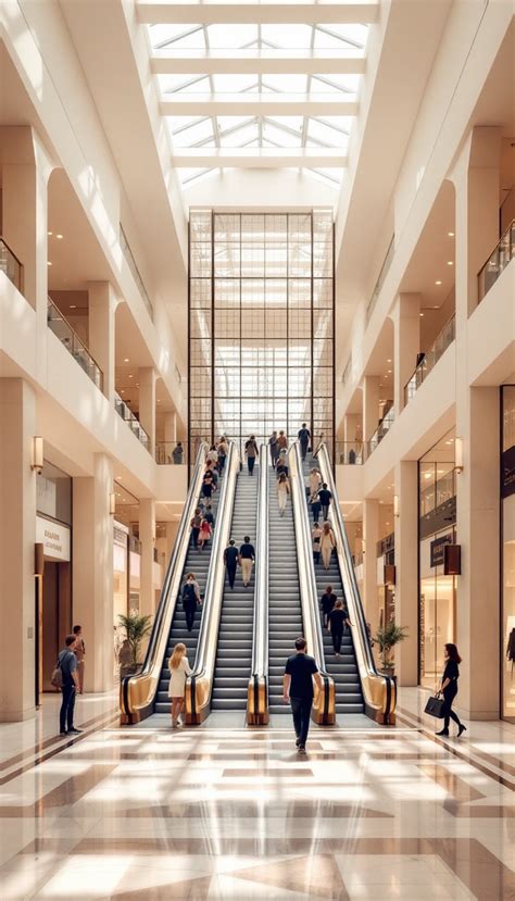 Free Luxurious Mall Interior Image Atrium Mall Escalator Download At Stockcake