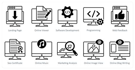 A Set Of 10 Seo Icons As Landing Page Online Viewer Software Development 47074805 Vector Art