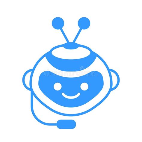 Robotic Assistant Icon With Headset Sign Robot Chat Bot Icon Design