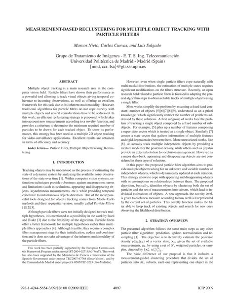Pdf Measurement Based Reclustering For Multiple Object Tracking With