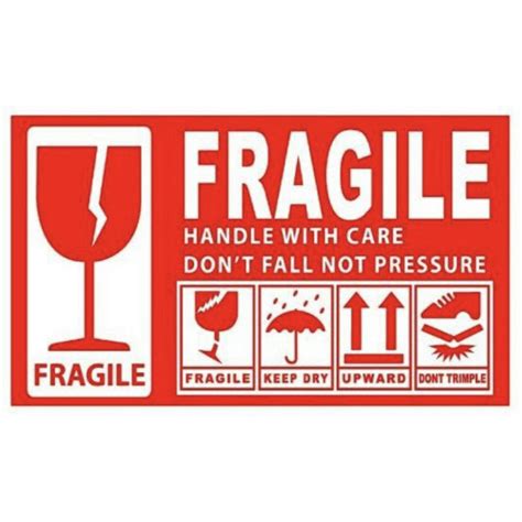 Fragile Sticker 9cm 5cm Fragile Label Warning Label Shopee Malaysia