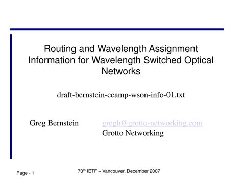PPT Compact RWA Information Encoding For Optical Networks PowerPoint Presentation ID