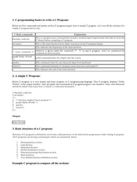 Basics Of C Pdf C Programming Language Subroutine
