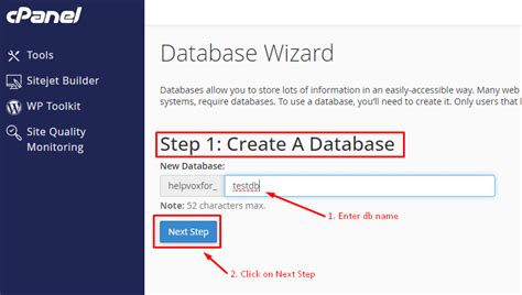 How To Create A Database In Cpanel Voxfor