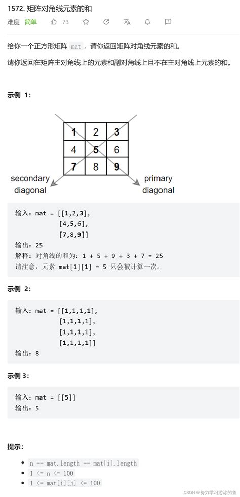 矩阵对角线元素的和：揭秘数学之美，解密矩阵的隐秘密码
