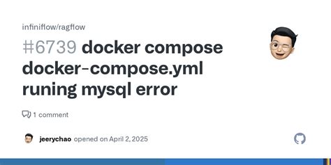 Docker Compose Docker Compose Yml Runing Mysql Error Issue Infiniflow Ragflow Github