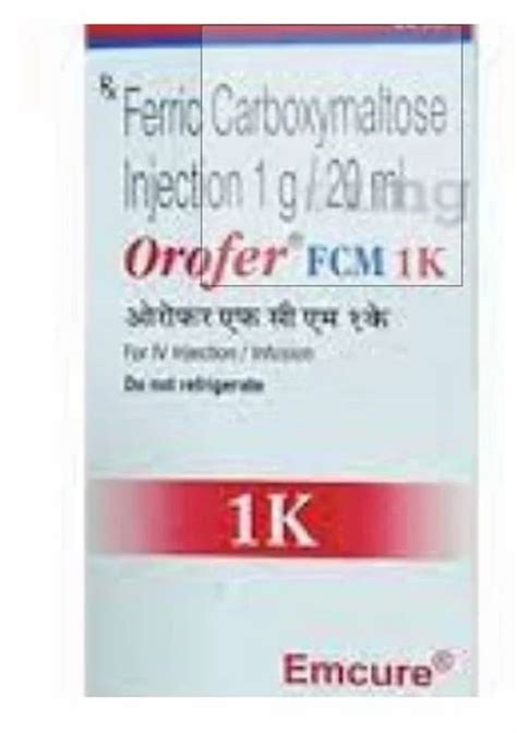 Orofer Fcm 1k Injection At ₹ 4999 Vial Ferinject Injection In Bengaluru Id 2853984072373