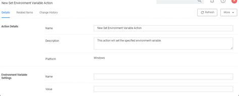 Set Environment Variable Action
