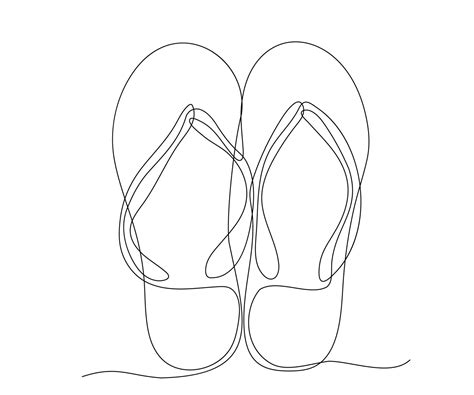 Summer Flip Flops Continuous One Line Drawing 20900976 Vector Art At Vecteezy