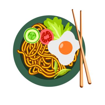 Ilustrasi Mie Goreng Telur Cabai Rebus Pedas Mie Telur Mie Rebus Mie