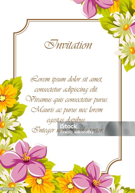 아름 다운 꽃에서 텍스트 프레임입니다 디자인 엽서 인사말 초대장 생일 결혼 발렌타인 파티 휴일 축 하에 대 한 0명에 대한 스톡 벡터 아트 및 기타 이미지 Istock