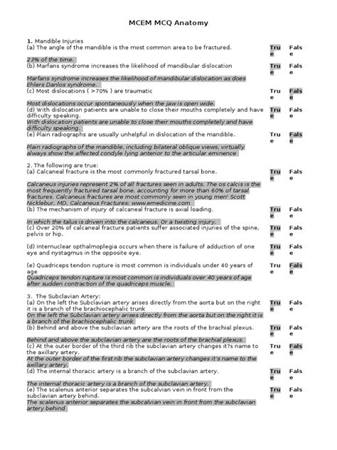 Mcem Anatomy Mcq Pdf Pdf Vertebral Column Common Carotid Artery
