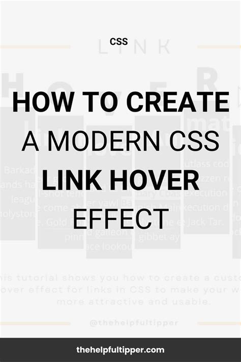 How To Create A Modern Css Link Hover Effect