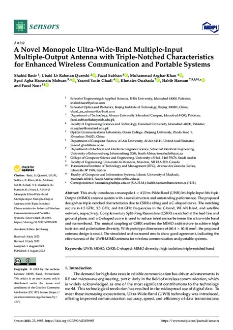 Pdf A Novel Monopole Ultra Wide Band Multiple Input Multiple Output