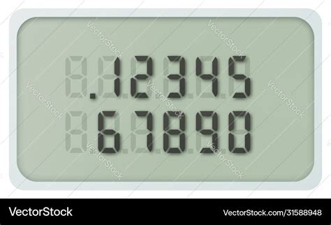 Realistic Calculator Lcd Display And Digital Vector Image