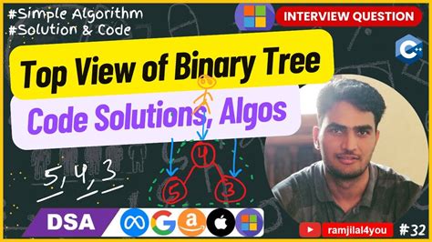 32 Top View Of Binary Tree Recursive And Iterative Approach Solution