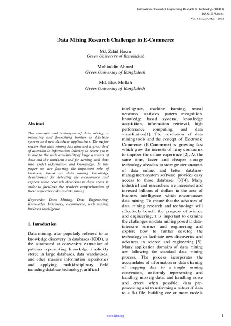 Pdf Data Mining Research Challenges In E Commerce