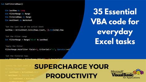 35 Essential Vba Code For Everyday Excel Tasks Thedatalabs