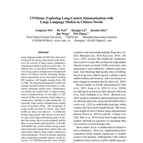 Cnnsum Exploring Long Context Summarization With Large Language Models In Chinese Novels Acl