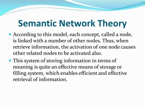Ppt Semantic Network Theory Powerpoint Presentation Free Download