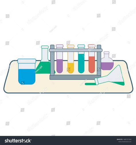 Chemical Practicum Tools Flat Illustration Vector Stock Vector Royalty Free 1485757349