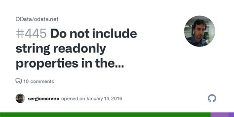Do Not Include String Readonly Properties In The Addupdate Payload · Issue 445 · Odataodata
