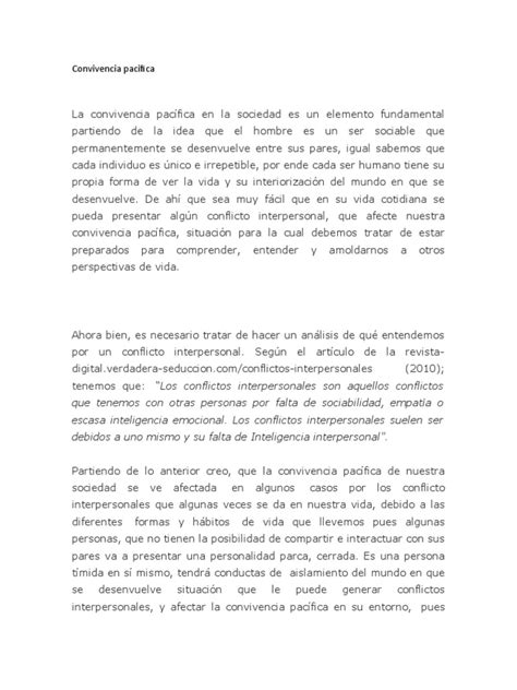 Convivencia Pacifica Pdf Relaciones Interpersonales Empatía