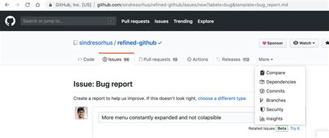 More Menu Constantly Expanded And Not Colapsible · Issue 2390 · Refined Githubrefined Github