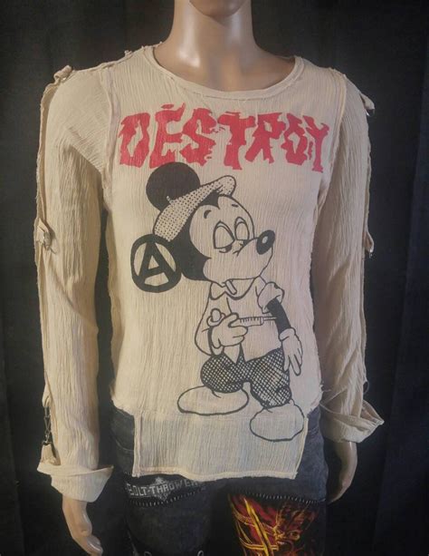 Destroy Mickey Mouse Junkie Bondage Shirt Punk Seditionaries Etsy