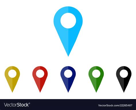 set colorful map pointer location pin icon marker vector image