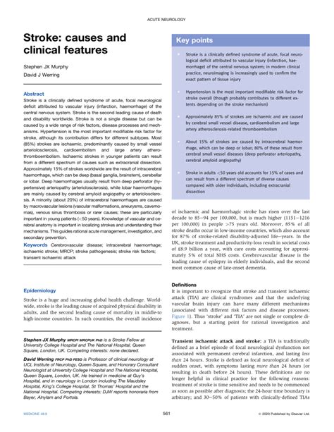 Stroke Causes And Clinical Features