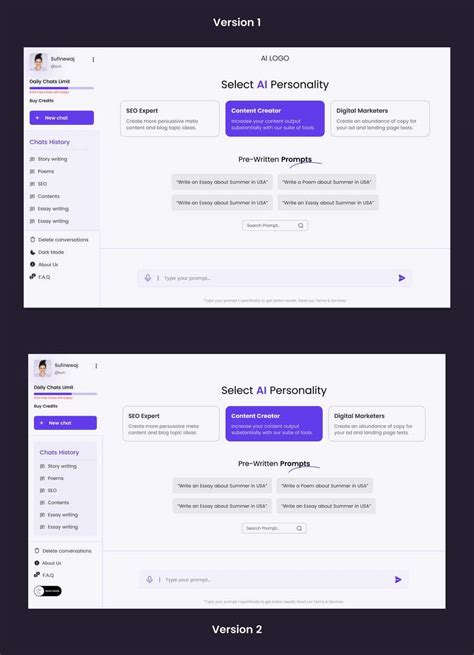 Entry 182 By Sofinewaj For Design The Ux Interface For Our Ai Chat Web Application Freelancer