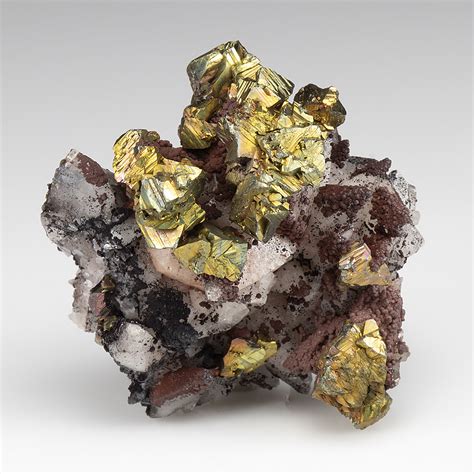 Chalcopyrite With Calcite Hematite Minerals For Sale 8602796