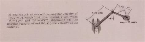 The Rod Ab Rotates With An Angular Velocity Of