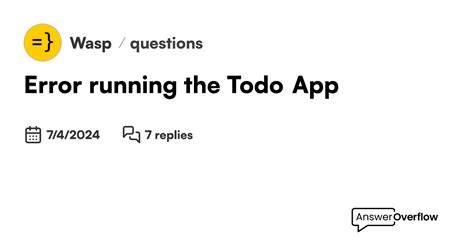 Error Running The Todo App Wasp