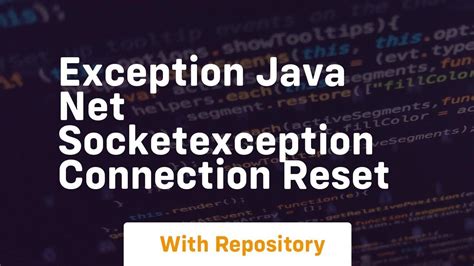 Exception Java Net Socketexception Connection Reset Youtube