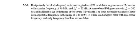 Solved 2 Design Only The Block Diagram An Armstrong
