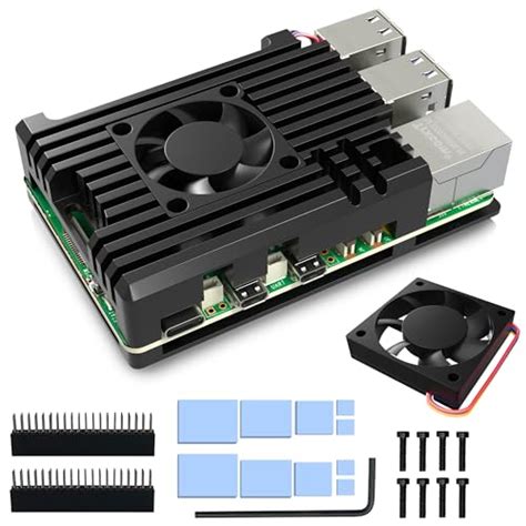 Miuzei Metal Case For Raspberry Pi 5 Pi 5 Case With Fan Pi Keystone 4