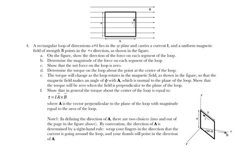 solved 4 a rectangular loop of dimensions axb lies in the