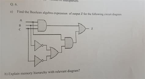 Solved A Find The Boolean Algebra Expression Of Output Z