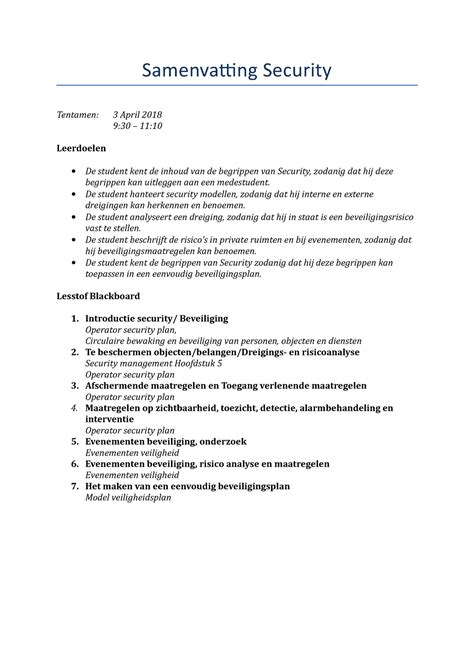 Samenvatting Security Samenvatting Security Tentamen 3 April 2018 9