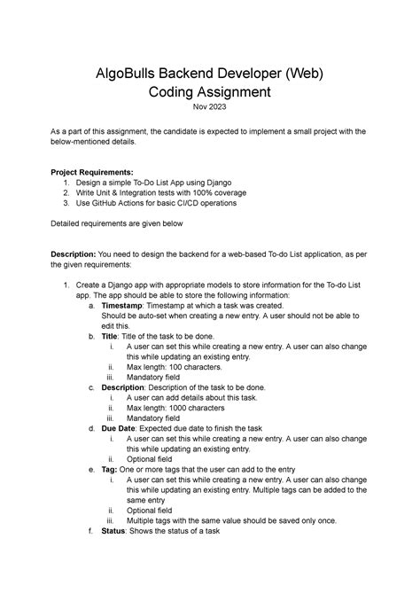 algo bulls web backend developer coding assignment 3 algobulls