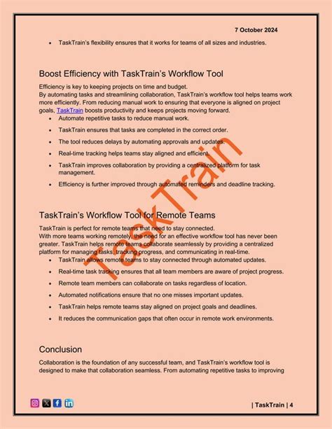 Unlock Seamless Collaboration With Tasktrains Workflow Toolpdf
