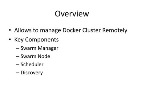 Docker Swarm Introduction Pptx