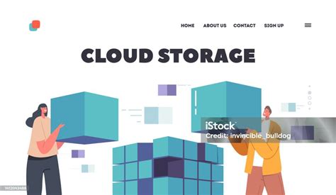 클라우드 스토리지 랜딩 페이지 템플릿 데이터베이스 엔지니어링 보호 디스크 인프라 정보 안전 개념 데이터에 대한 스톡 벡터 아트