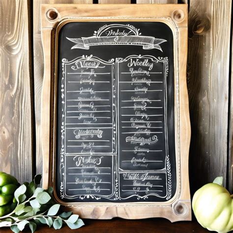 15 Chalkboard Weekly Menu Ideas For Your Diy Kitchen Project