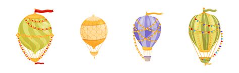 곤돌라 또는 바구니 벡터 세트와 가벼운 항공기로 열기구 0명에 대한 스톡 벡터 아트 및 기타 이미지 0명 가벼운 공기 주입 Istock