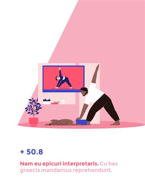 스테이 홈 플랫 일러스트레이션 디자인 팩 프레젠테이션 템플릿 디자인